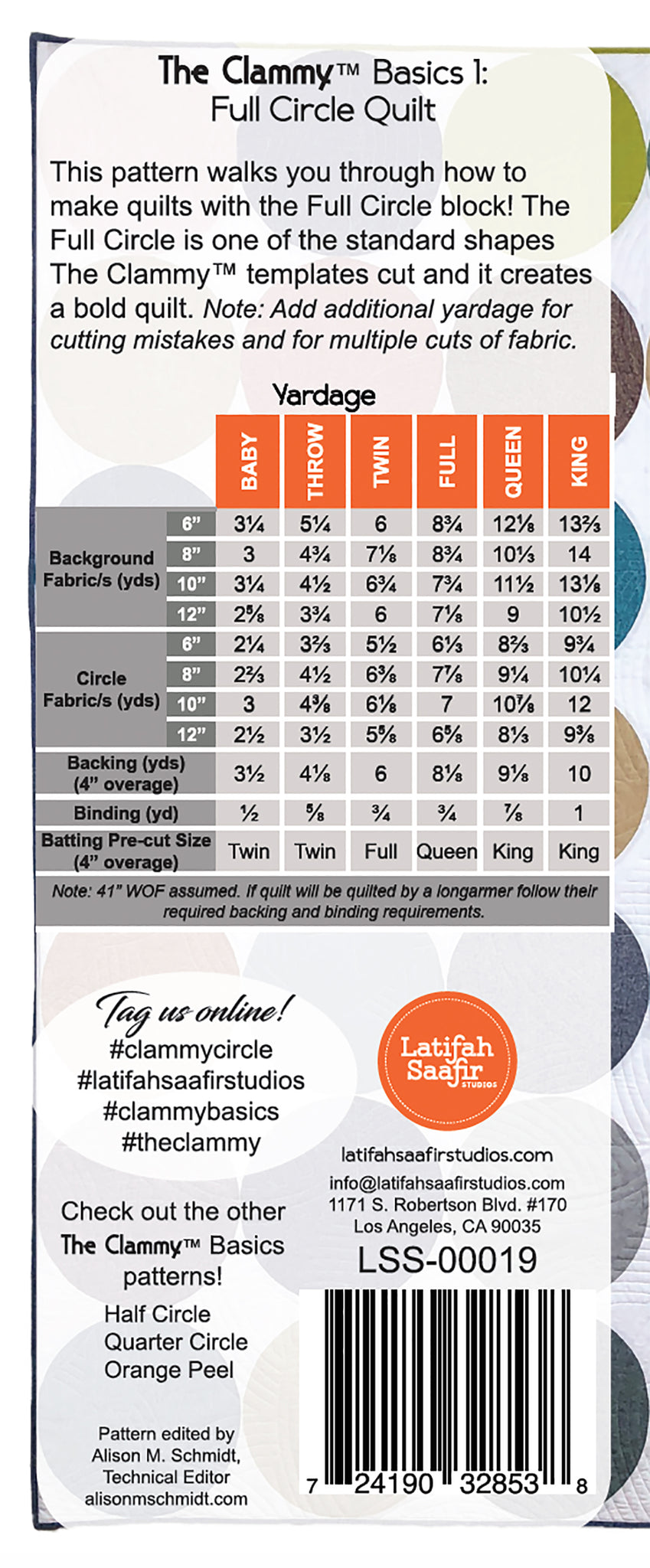 Clammy Basics 1: Full Circle Quilt - PDF – Latifah Saafir Studios