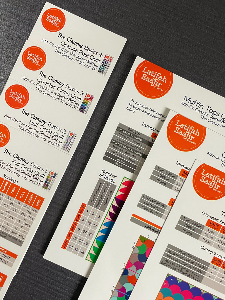 Add On Cards for The Clammy 16" & 24" Templates – Latifah Saafir Studios